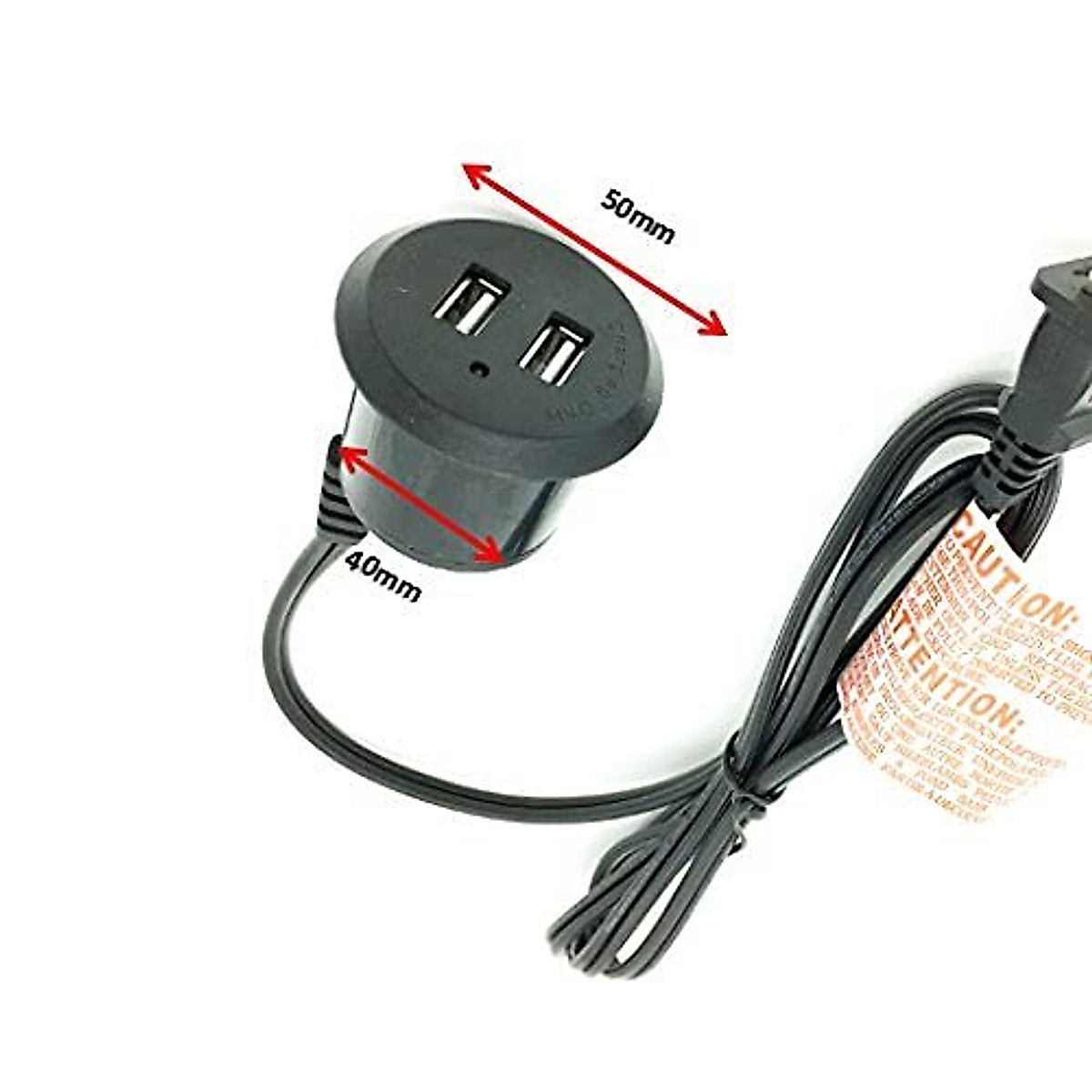 Powered USB Hub Socket Recessed USB Power Outlet Power Gromment 2 USB 2.1A Mounted into Bed Desk Table