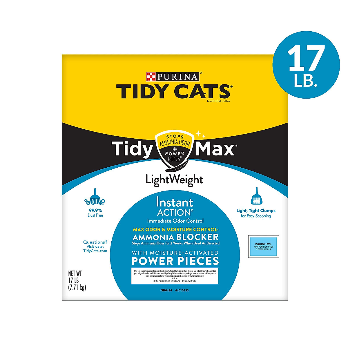 Purina Tidy Cats LightWeight Clumping Cat Litter, Tidy Max Instant Action Formula - 17 lb. Box
