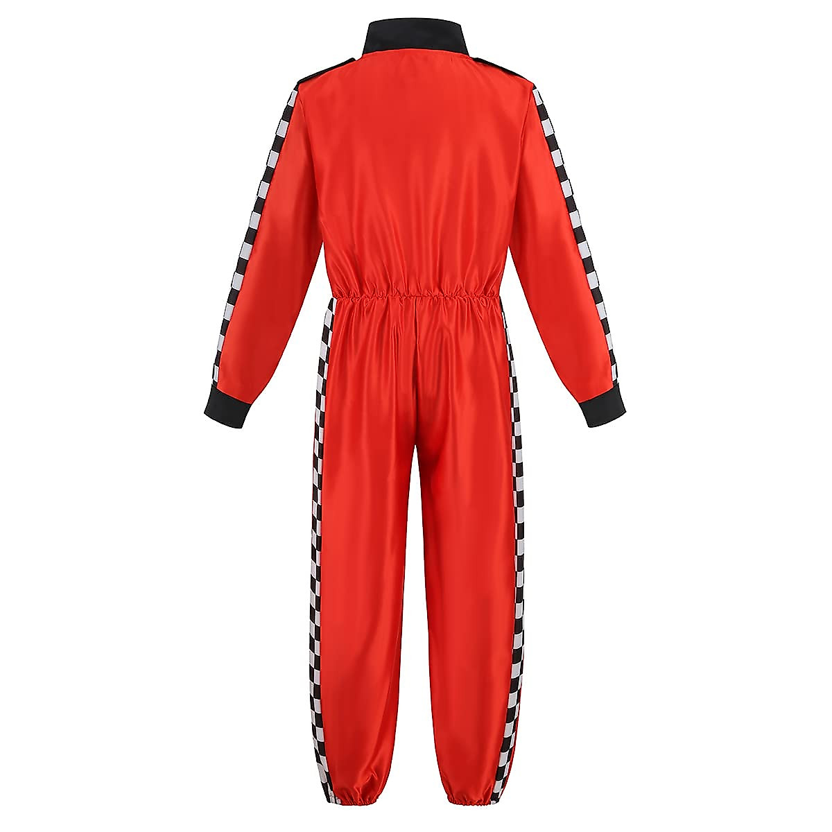 HAPNBCELE Kids Racing Suit Race Car Driver Costume Boy Speed Racer Girl Halloween Dress up Clothes for Play with Car Cap （Red, 3-4 Years