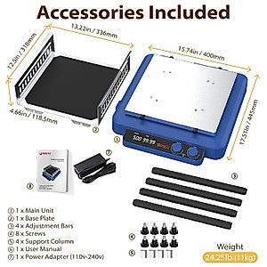 4E's USA Orbital and Linear Shaker - Adjustable Speed 20-500 RPM Orbital Shaker, 7.5 kg Loading Capacity Laboratory Shaker Mixer with Both Orbital Linear Shaking Mode, Continuous and Timed Operations