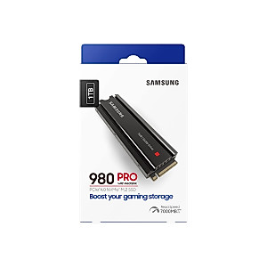 Samsung 980 PRO SSD with Heatsink 1TB PCIe Gen 4 NVMe M.2 Internal Solid State Hard Drive, Heat Control, Max Speed, PS5 Compatible, MZ-V8P1T0CW