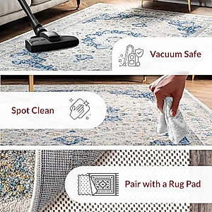 nuLOOM Paisley Verona Vintage Persian Area Rug, 6' 7" x 9' Oval, Blue