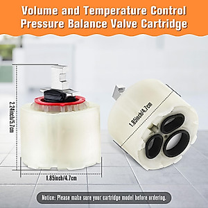 Enhon Replacement for 023529-0070A Cartridge, Compatible with American Standard Single Handle Kitchen Bathroom Tub/Shower, 47 MM, Volume and Temperature Control Pressure Balance Valve Cartridge