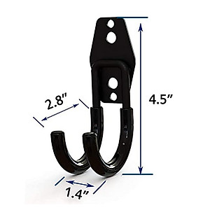 2 Pcs Wall Mount Baby Stroller Hanger, Baby Stroller Holder Wall Mount, Baby Stroller Wall Rack, Garden Power Tool Hanger Wall Hook, Steel Garage Tool Storage Organizer Utility Hooks (Small J)