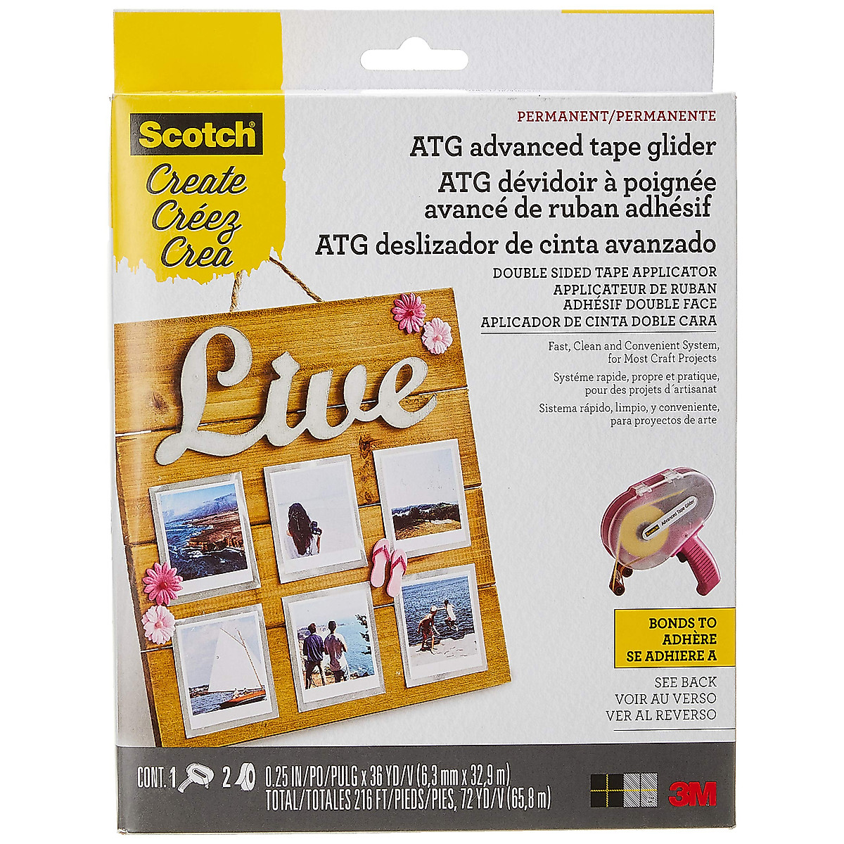 Scotch Advanced Tape Glider, Pink Applicator with 2 Rolls of 1/4 intape, Cat #085, 1 kit/Carton