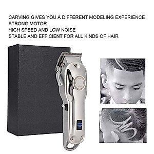 Akozon Hair Clipper Beard Trimmer for Men Professional Cordless LCD Display Intelligent Hair Cutting Kit for Facial Hair Grooming Trimmer with Guide Comb Adapter Cleaning Brush