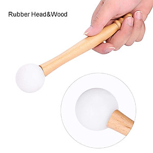 Singing Bowl Mallet, Wood Mallet Stick Rubber O Ring Singing Bowl Stick Singing Bowl Parts Percussion Instrument Parts For Crystal Singing Bowl
