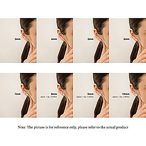 18K White Gold Plated Sterling Silver Ball Stud Earrings 3mm-8mm Options, Simple Polished Ball Studs Hypoallergenic Jewelry (5mm)