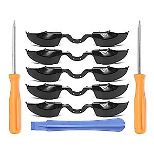 5PCS Solid Black LB RB Bumpers Triggers Buttons with T8 T6 Screwdrivers Replacement for Xbox One Elite Controller