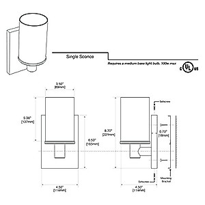 Gatco 1700 Modern Farmhouse Single Sconce, Chrome