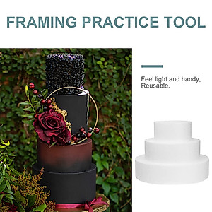 Mipcase Round Cake Molds Cupcake Round Cake Dummy Set 4 Tiers Foam Circle Cake Model Cake Sculpture Display Modeling for Birthday Wedding Party 5cm 15cm 20cm Cupcake Circle Cake Dummy