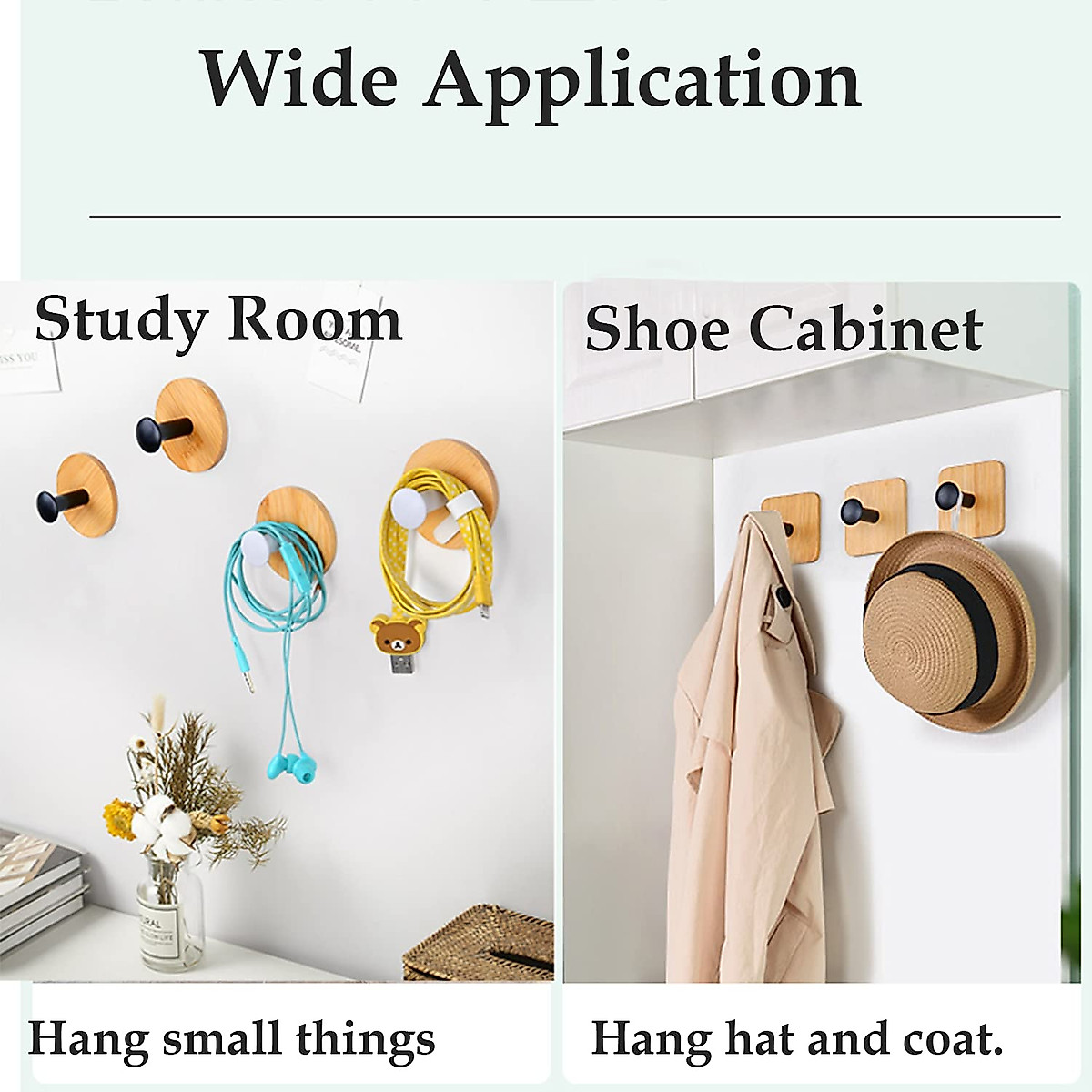 BeiLeiNiceHK Self Adhesive Hooks, Robe Hooks Reusable Seamless Hooks, Heavy Duty Adhesive Hooks, Utility Hooks for Bedroom, Kitchen, Bathroom 4 Pack (White)