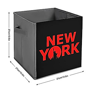 New York City Collapsible Storage Bins Basics Folding Fabric Storage Cubes Organizer Boxes with Handles