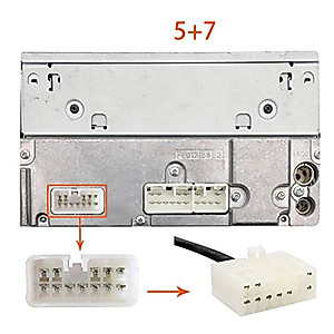 Aux Interface,Yomikoo Mp3 Player Adapter Car Digital Music Cd Changer 3.5mm for Toyota (5+7) Pin Corolla RAV4 Highlander Yaris Camry Avensis