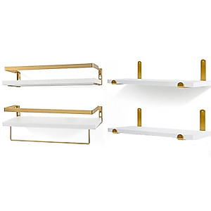 Afuly Floating Shelves White Gold Wall Shelves