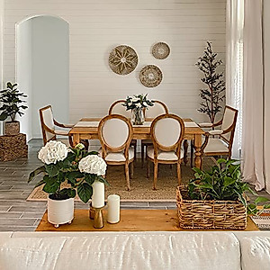 Artera Home Wicker Wall Basket Decor - Set of 3 Oversized, Hanging Natural Woven Seagrass Flat Baskets, Round Boho Wall Basket Decor for Living Room or Bedroom, Unique Wall Art