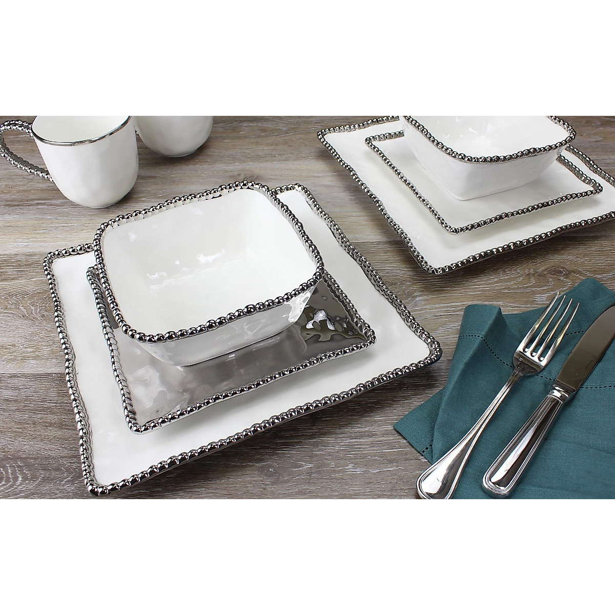 Pampa Bay Set the Table Square Cereal/Soup Bowl
