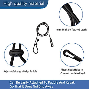 GuiPQS Kayak Paddle Leash Fishing Rod Paddle Leash Paddle Leash Paddle Holder Tool Lanyard Adjustable Canoe Paddle Fishing Rod Leash (6 Pack)