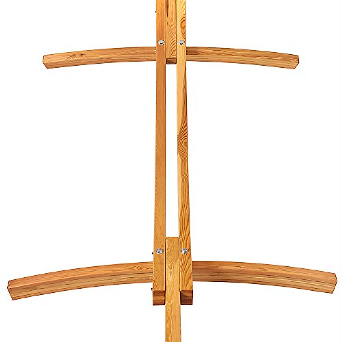 Lazy Daze Hammocks 10 FT Outdoor Arc Wood Hammock Stand, 2 Person Russian Pine Hardwood Hammock Stand with Hooks and Chains, for Home Patio Garden Yard Picnic Camp, 300lb Capacity