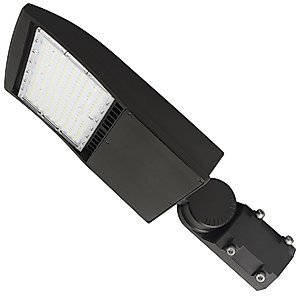 LEDMyplace 150W LED Parking Lot Lights, Shoebox Light Adjustable Arm Mount, 5700K Cool White, 120V-277V, 20250 Lumens, IP65 Waterproof, Commercial Area Street Lighting, Garage, Stadium, Warehouse