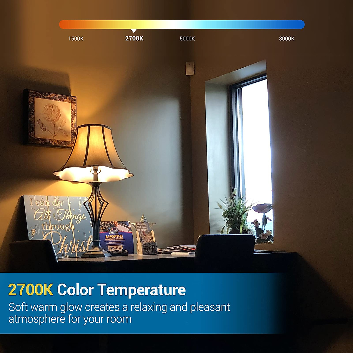 DEWENWILS LED 3 Way Light Bulbs, 40/60/100W Equivalent Three Way A19 LED Light Bulbs, E26 Medium Base 2700K Warm White Glow, 500/1000/1600LM Bright Light Bulbs, Non-dimmable, ETL Listed, 4-Pack