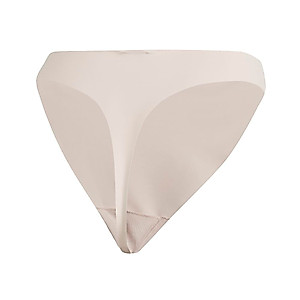 Adidas Women's Micro Flex Thong Panty Underwear, Peach Whip/White, X-Large