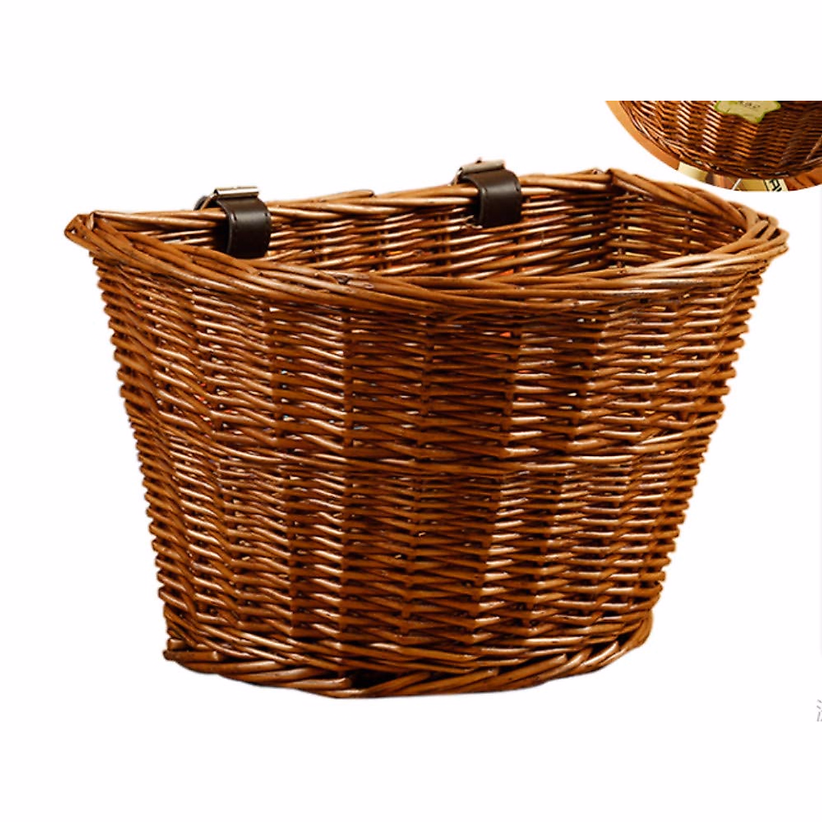 Bike Basket Bicycles Cane Rectangular Basket Adult Bicycle Cargo Basket Hand-Woven