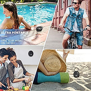 Shower Radio Speaker with Bluetooth 5.0, AGPTEK Waterproof Wireless Bathroom FM with Suction Cup 12H Long Playback Time, Lanyard, LCD Screen Display, Handsfree Calling, Storage Card Playback Black