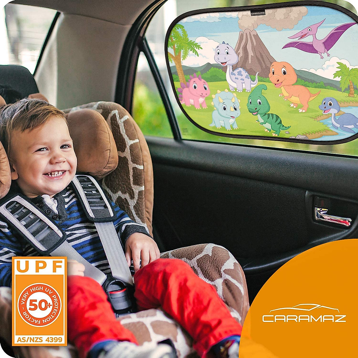 CARAMAZ Car Window Shade for Baby with Certified UV-Protection 2 Pack - 20"x12"