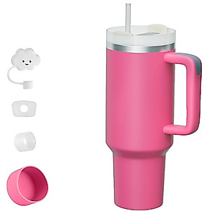 LorinShine 40 OZ Stainless Steel Tumbler with Lid and Straw, Insulated Cup with Handle, Leak Proof Tumbler, Large Water Iced Tea Coffee Bottle for Gift/Travel/Sport/Home