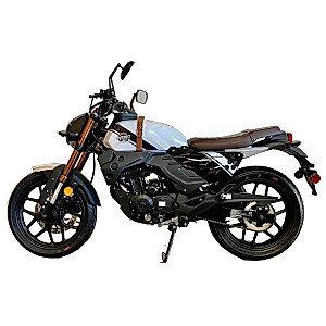 X-PRO Lifan KPM 200 Adult Motorcycle 200cc Gas Street Motorcycle Electric Fuel Injection 17HP 6 Speed made by Lifan(White)