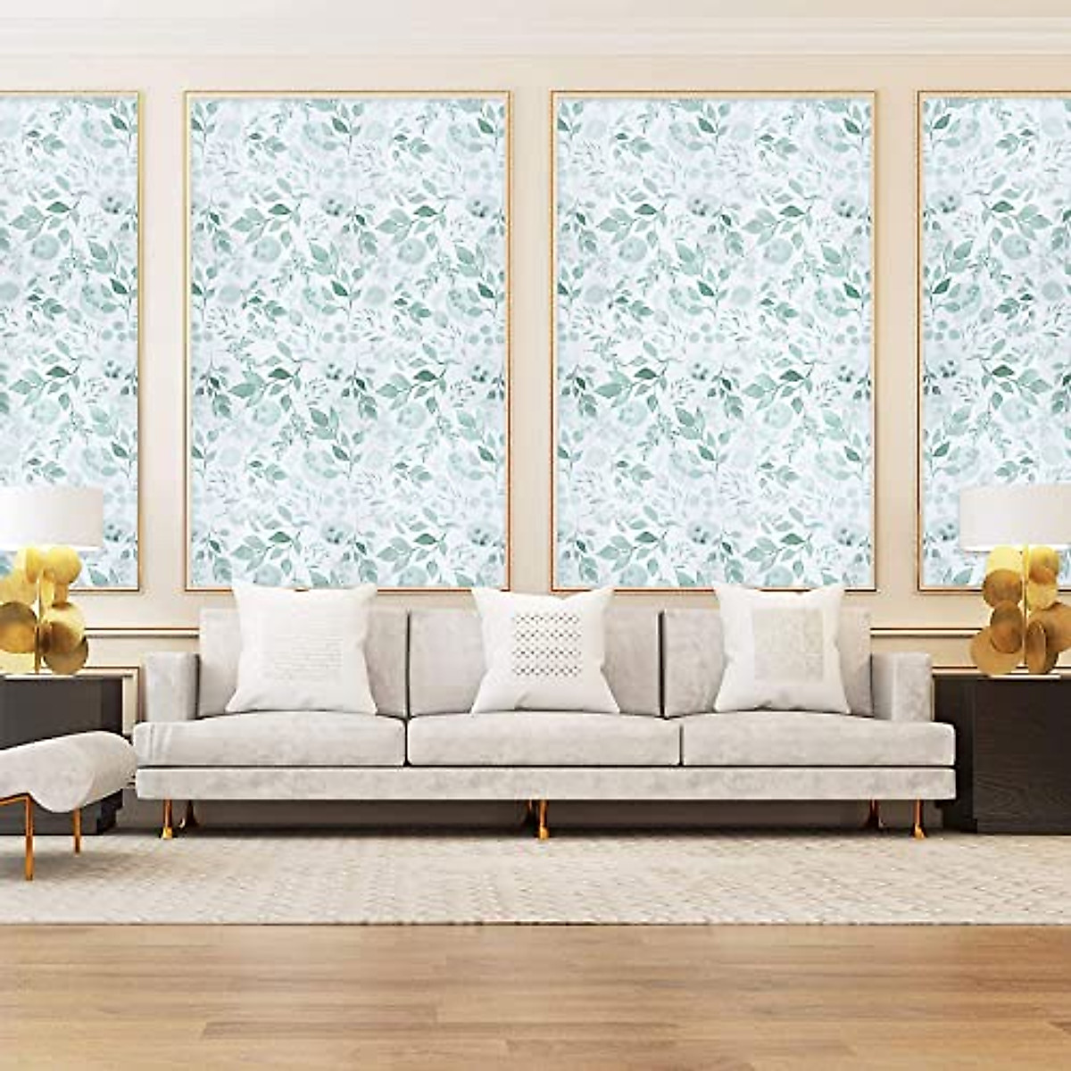 Melwod Green Breezy Leaves Peel and Stick Wallpaper 17.7” x 78.7” Neutral Watercolor Floral Leaf Contact Paper Self-Adhesive Vinyl for Drawer Cabinets Furniture Accent Walls