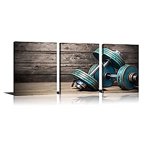 Modular Dumbbells Painting Modern Home Decor Poster 3 Pieces HD Printed Fitness Bodybuilding Gym Canvas Wall Art Wooden Art