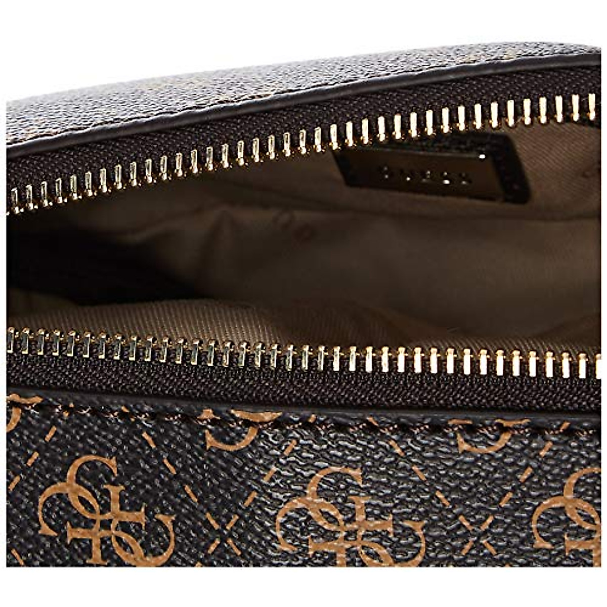 GUESS womens Noelle Crossbody Camera, Brown Logo, One Size US