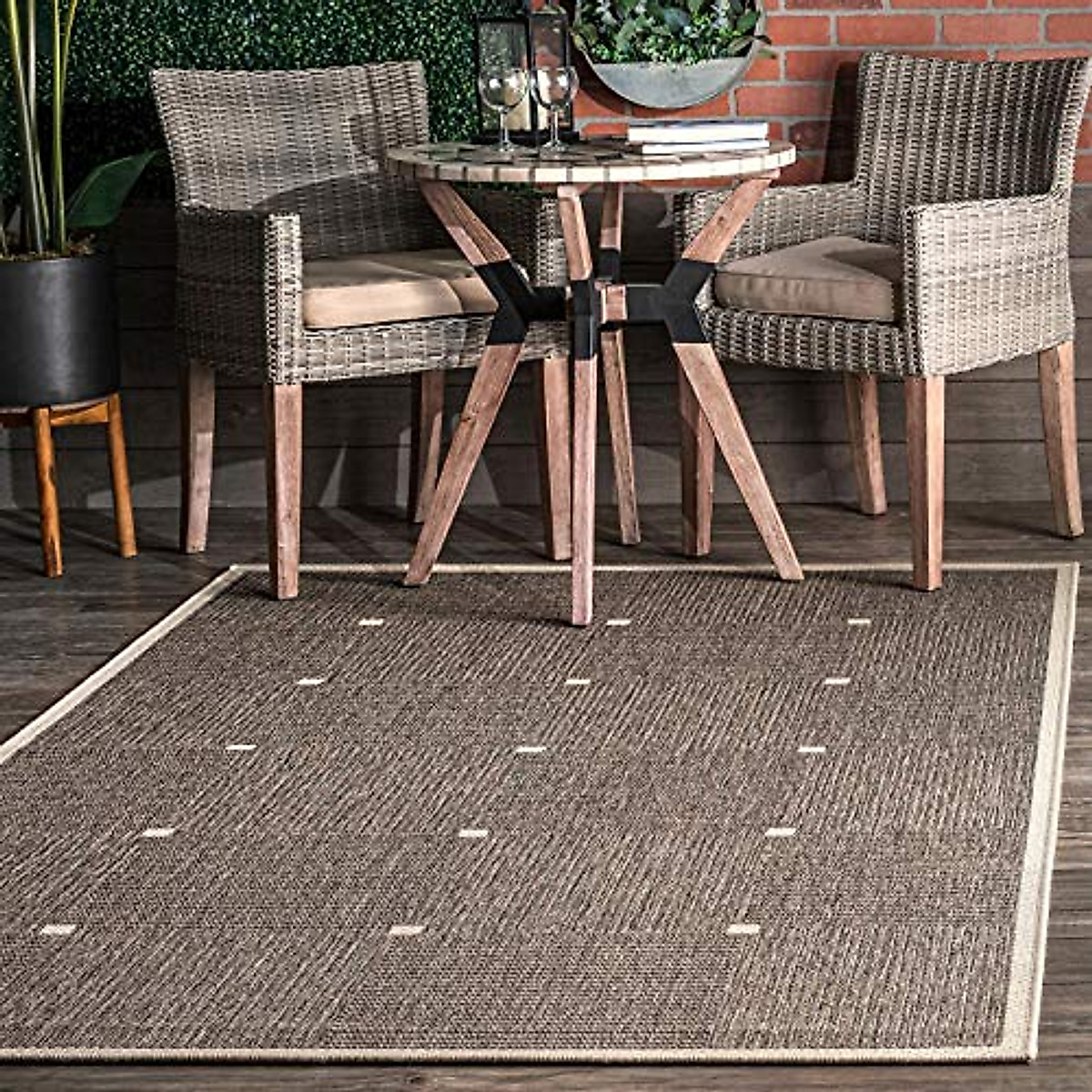 nuLOOM Frontier Glen Check Indoor/Outdoor Area Rug, 5' x 8', Grey