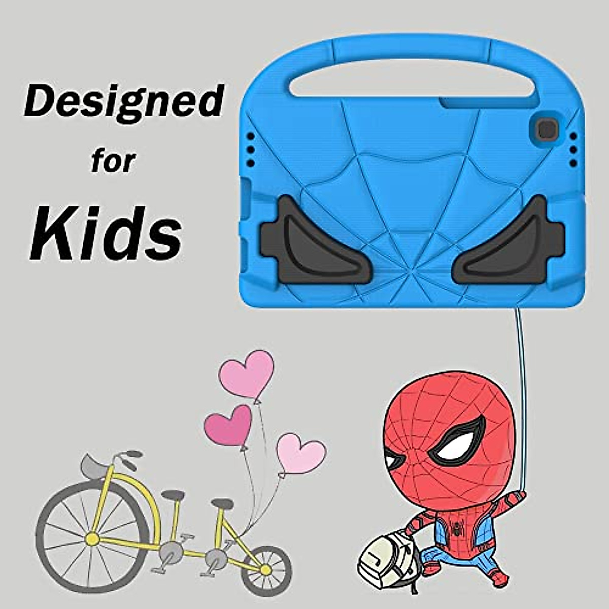 Kids Case for Samsung Galaxy Tab A7 Lite 8.7 Inch 2021, DJ&RPPQ Shockproof Cute Cover with Handle Stand for Galaxy Tab A7 Lite(SM-T220/T225/T227)-Blue