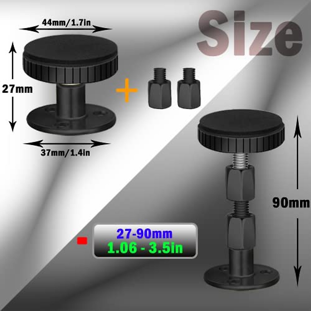 BEDEXUT Adjustable Threaded Headboard Stoppers/Bumper Against Wall, 4 Pack Behind Bed Frame Protector Antishake Tool, Bed Shake Support Stabilizer Device for Anti-Knocking,Banging,Squeaking,Rocking