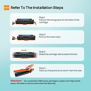 KEENKLE 206X 206A Toner Cartridges 4 Pack High Yield (with CHIP) Compatible Replacement for HP with Color Laserjet Pro MFP M283fdw M283cdw M255dw M283 Printer (BCMY)