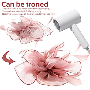 Fascinators Hats for Women Kentucky Derby Tea Party Hat Wedding Mesh Ribbons Cocktail Fancy Flower Feathers Fascinator Clip Pink