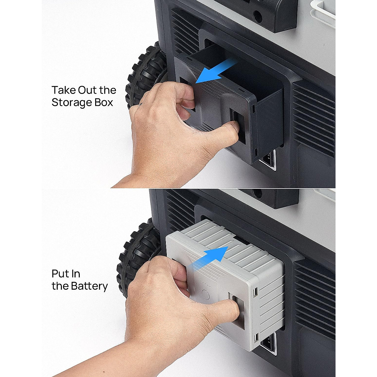 JOYTUTUS Portable Power Station, Detachable Battery for 28L 39L 49L 12 Volt Dual System & Dual Zone Refrigerator
