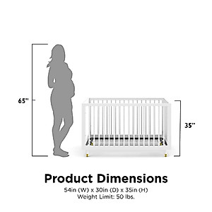 Little Seeds Aviary 3-in-1 Crib with Adjustable Mattress Height, White