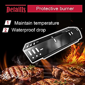 7002411 7002412 Grill Heat Plate Replacement for Dyna-Glo 5 Burner DGH485CRP, DGH474CRP, Heat Plates for Dyna-Glo 4 Burner DGH450CRP Grill, Porcelain Steel Heat Plate, 5 Pack (Porcelain Black-5Pack)