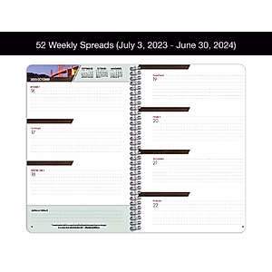Dated High School Student Planner 2023-2024 Academic School Year, Small (5.5" by 8.5") Block Style Datebook with Campus Cover