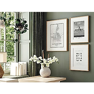 Dear Mapper Salt Lake City United States View Abstract Road Modern Map Art Minimalist Painting Black and White Canvas Line Art Print Poster Art Print Poster Home Decor (Set of 3 Unframed) (12x16inch)