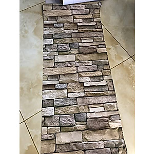 Yancorp 10ft Peel and Stick Wallpaper Stone Brick Contact Paper Waterproof Wall Paper Self-Adhesive Backsplash Decorative Wallpaper Wall Covering