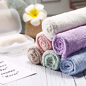 Syhood 12 Pieces Face Wash Cloth 12 x 12 in Makeup Remover Cloths Towel Coral Velvet Facial Microfiber Cloths Soft Fast Drying Facial Cleansing Towel for Face