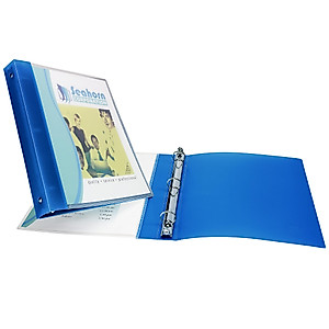 Avery Flexible View 3 Ring Binder, 1 Inch Round Rings, 1 Blue Binder (17675)