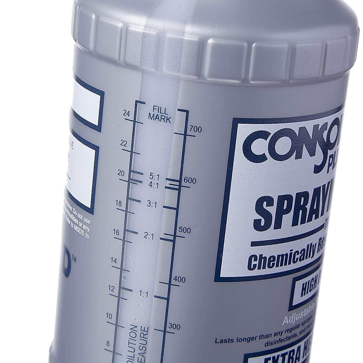 Consolidated Plastics Spraymaster Spray Bottle (12 Pack) Leakproof Sprayer, HDPE, Gray, 32oz