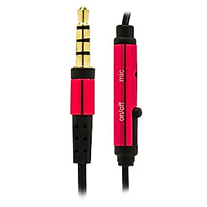 Bastex Universal Red Earphone/Ear Buds (3 pk),3.5mm Stereo Headphones in-Ear,Tangle Free Cable, with Built-in Microphone Earbuds for iPhone iPod iPad Samsung Android Mp3 Mp4 and More