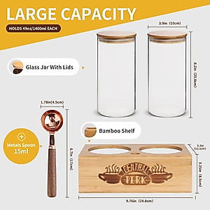 Glass Coffee Containers With Central Perk Shelf, Friends TV Show Coffee Bean Storage Jar Merchandise Gifts, 2pcs 49oz Coffee Grounds Container With Spoon And Funnel, Coffee Canister For Ground Coffee